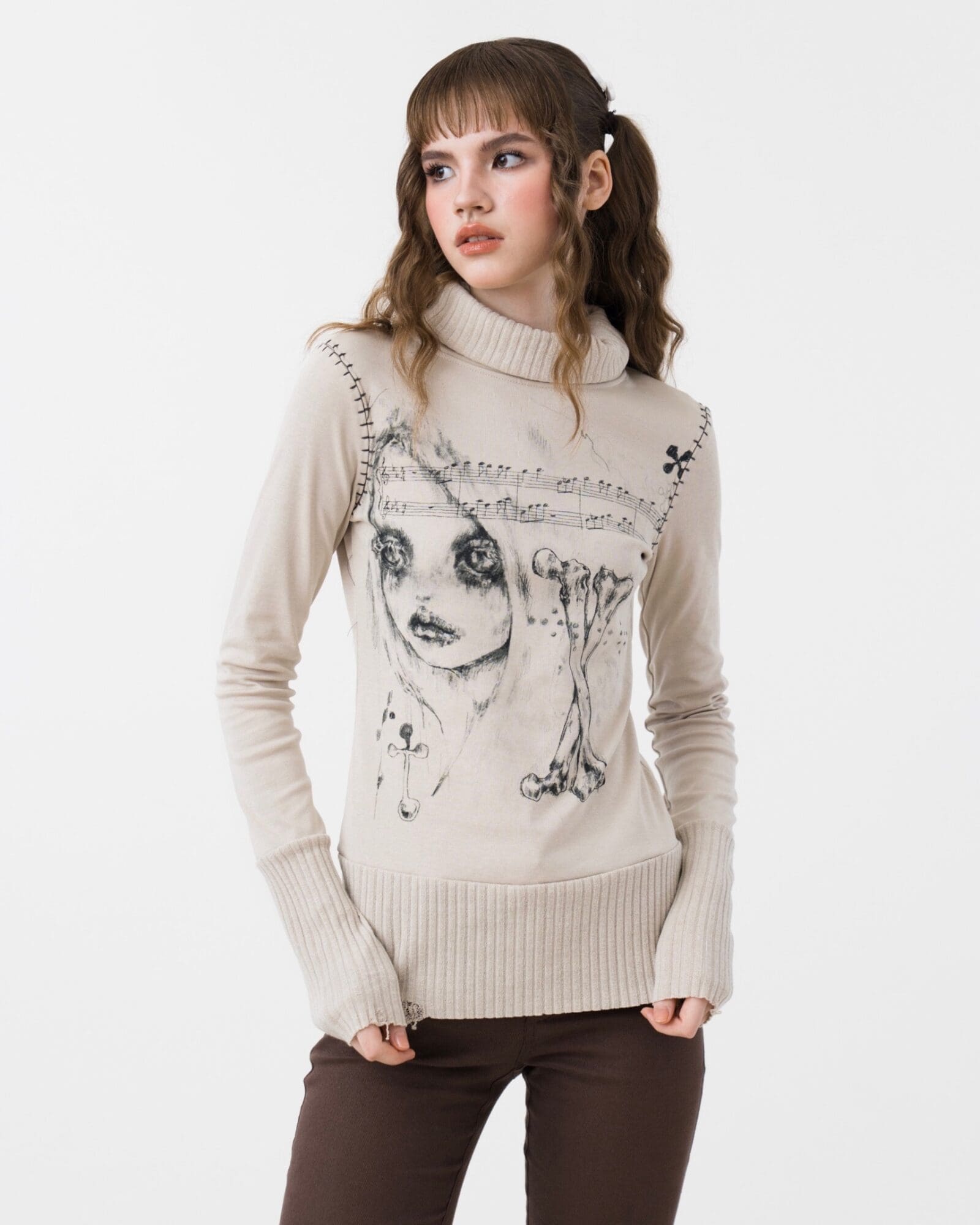 Bones Turtle Neck Top – sixthdimension.shop