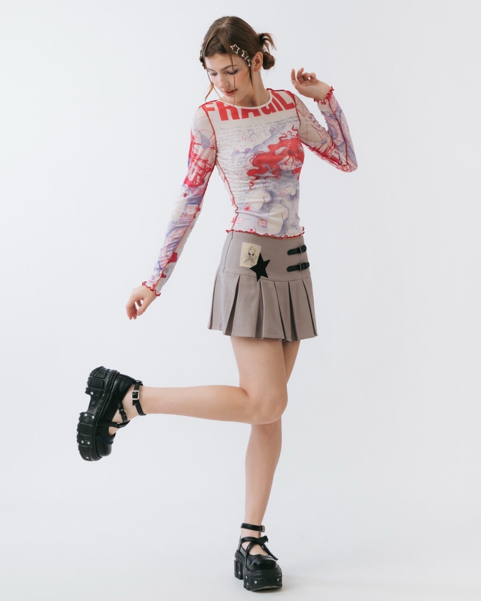 Fragile Long Sleeves Mesh Top – sixthdimension.shop