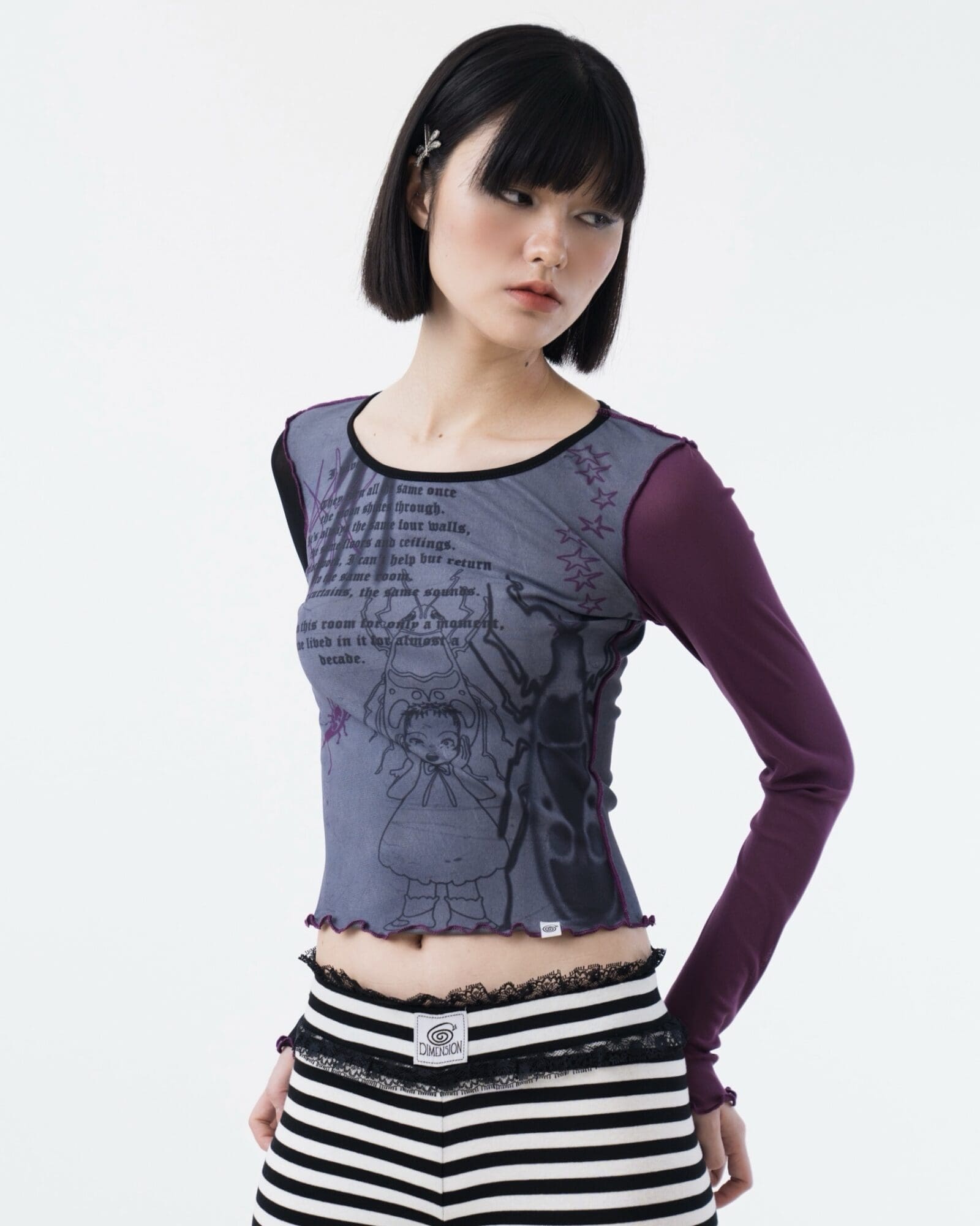 Nocturne Long Sleeves Mesh Top – sixthdimension.shop