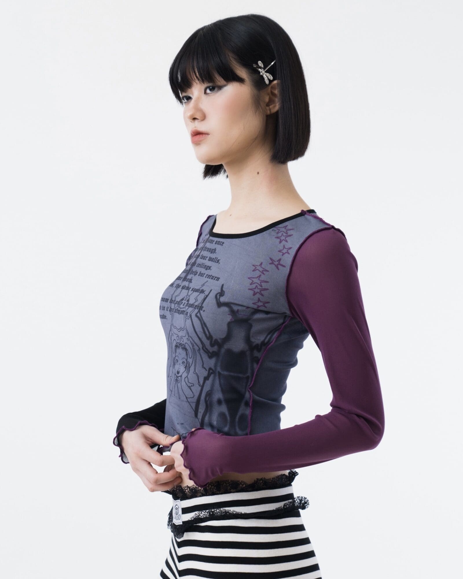 Nocturne Long Sleeves Mesh Top – sixthdimension.shop